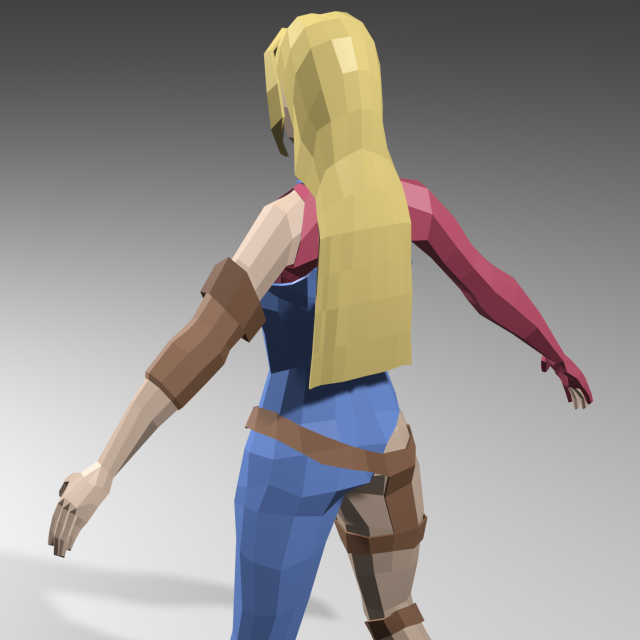 3D Low poly Scout RPG 3D Model in Woman 3DExport