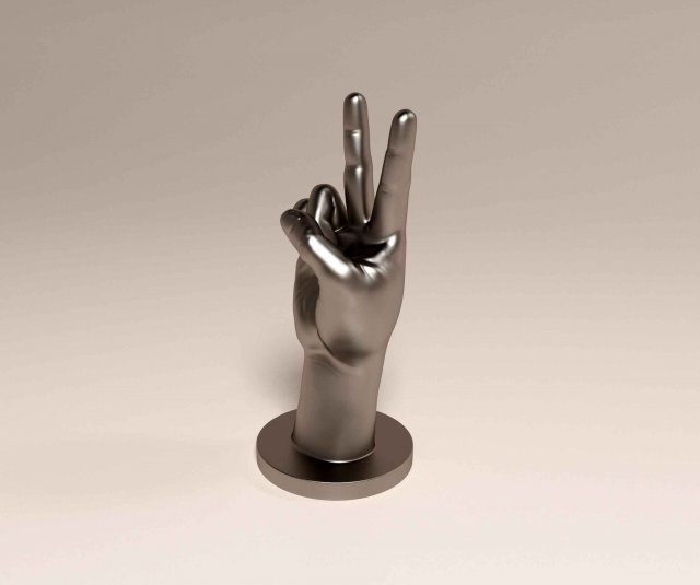 Hand Peace 3D Print Model in Figurines 3DExport