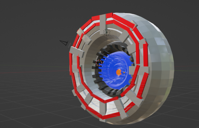 Particle 3D Model in Machines 3DExport