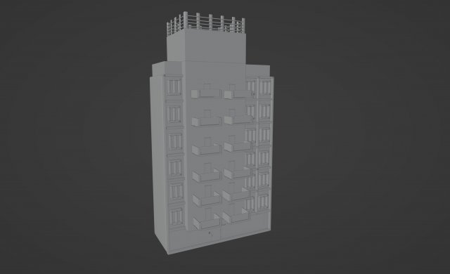 Monolithic multi-storey building 3D Model in Buildings 3DExport
