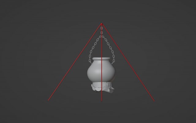 Witchs cauldron over fire 3D Model in Other 3DExport