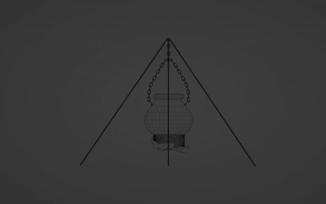 Witchs cauldron over fire 3D Model in Other 3DExport