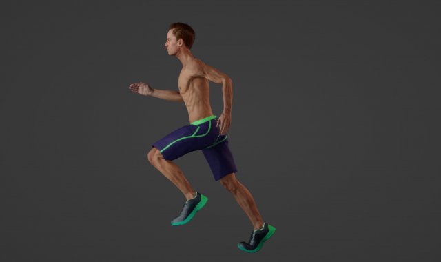 Realistic of a Determined Runner 3D Model in Man 3DExport