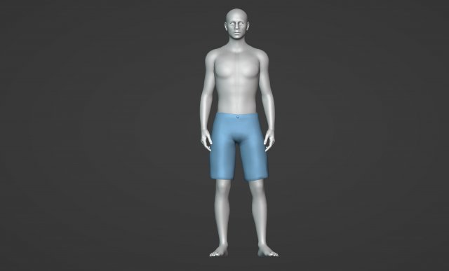 of a realistic athletic bald male Joe 3D Model in Man 3DExport