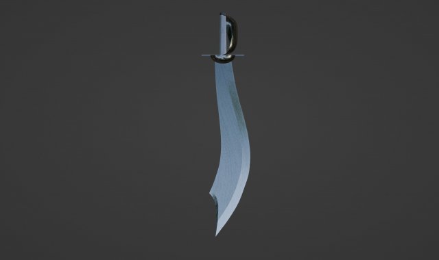 Shiny Silver Pirate Cutlass 3D Model in Melee 3DExport