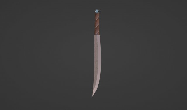 Rose gold machete with a leather grip 3D Model in Melee 3DExport