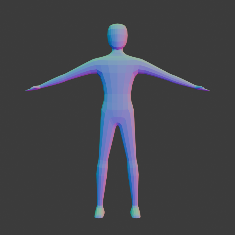 Low-Poly Character Base Male 3D Model in Çizgi 3DExport