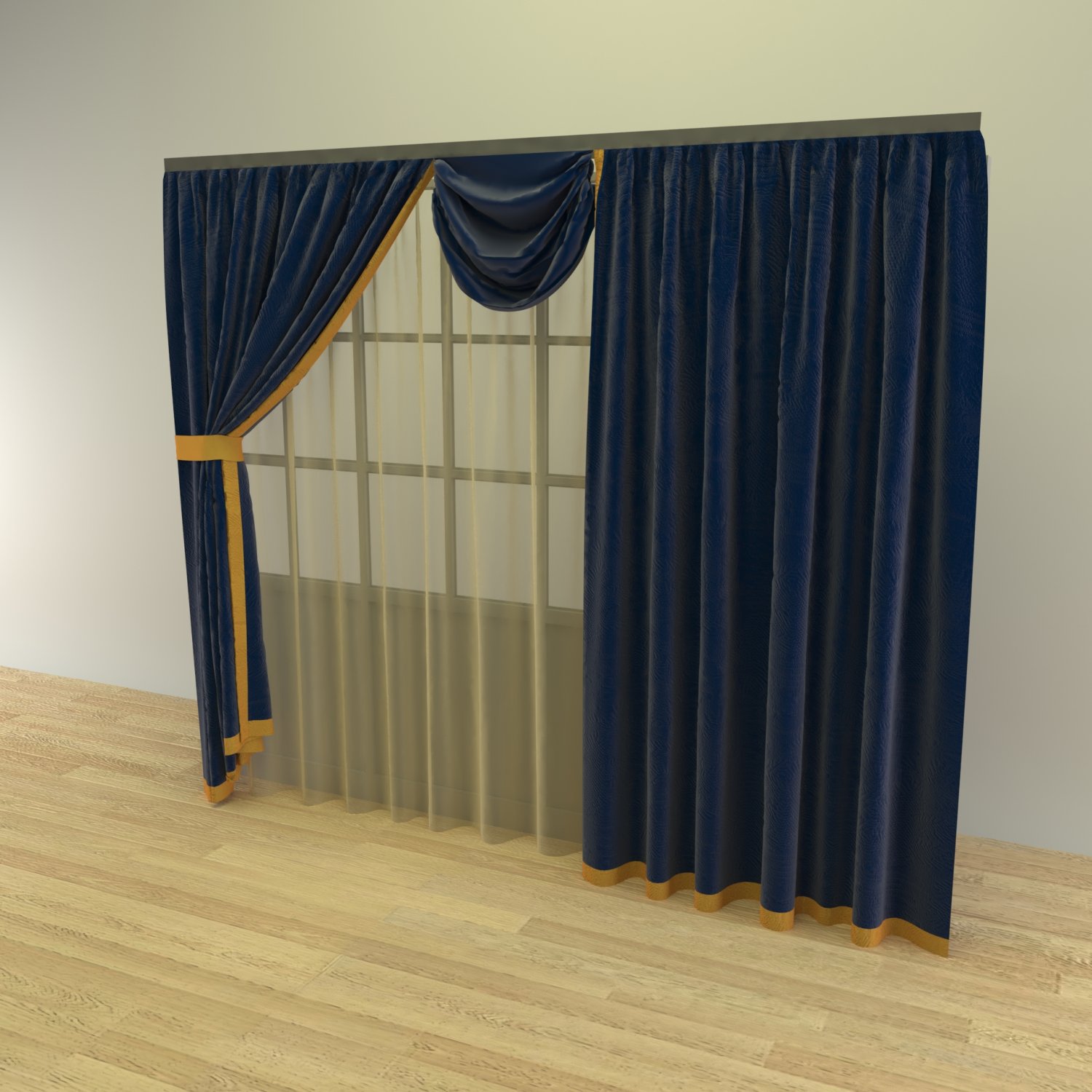 CurtaineVol01 3D Model in Hall 3DExport