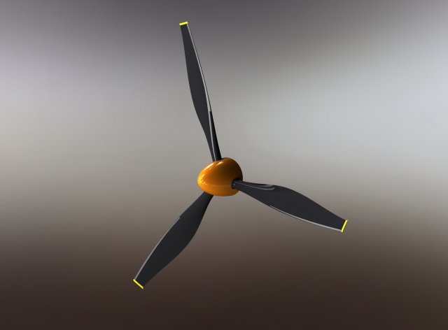of a three-blade propeller for light aircraft 3D Model in Parts 3DExport