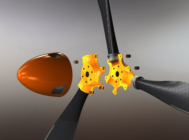 of a three-blade propeller for light aircraft 3D Model in Parts 3DExport