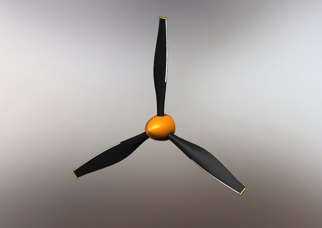 of a three-blade propeller for light aircraft 3D Model in Parts 3DExport