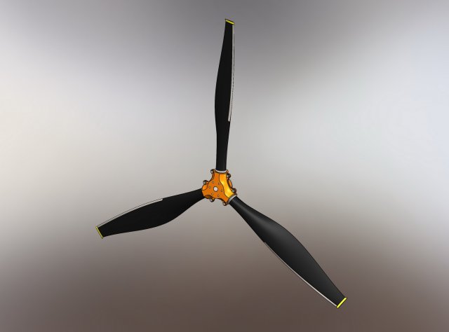 of a three-blade propeller for light aircraft 3D Model in Parts 3DExport