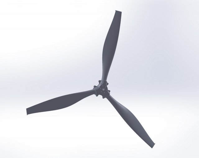 of a three-blade propeller for light aircraft 3D Model in Parts 3DExport