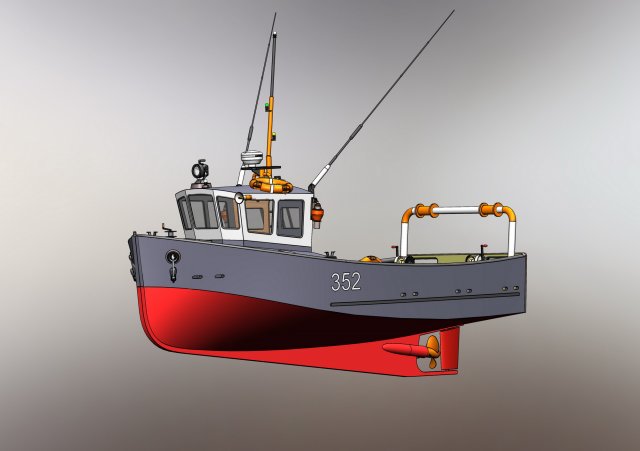 8 meter fishing boat 3D Model in Boats 3DExport