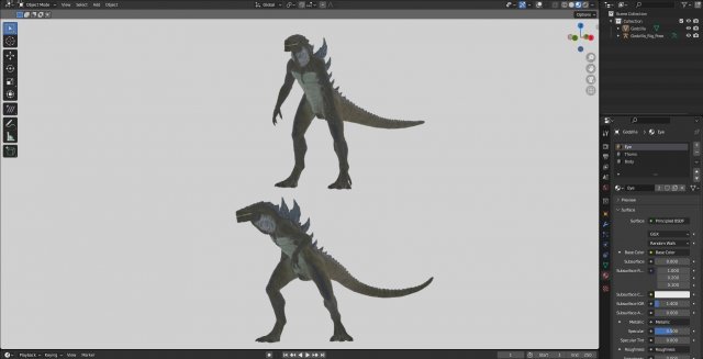 Godzilla 3D Model in Monster 3DExport