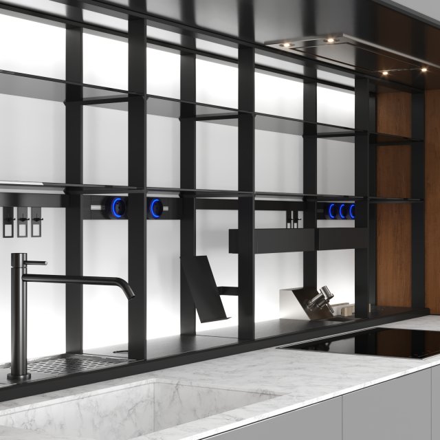 Italian cuisine Valcucine Logica Celata 3D Model in Kitchen 3DExport