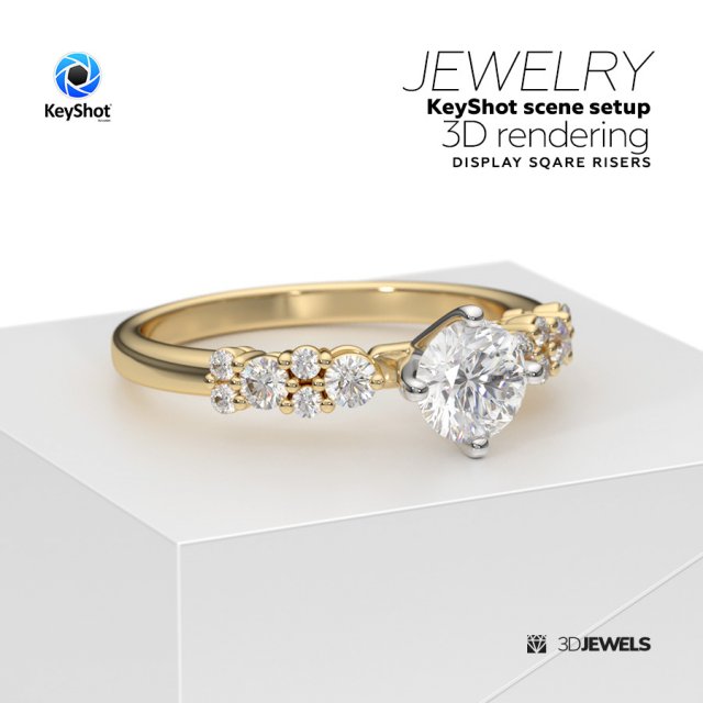 Photorealistic KeyShot Scene Setups For Jewelry 3D Rendering On Display Modelo 3D in Joyeria ...