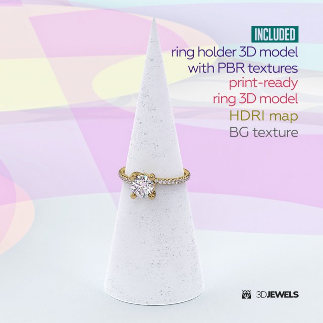 Jewelry Ring Holder With KeyShot Render Scene Setup 3D Model in ...