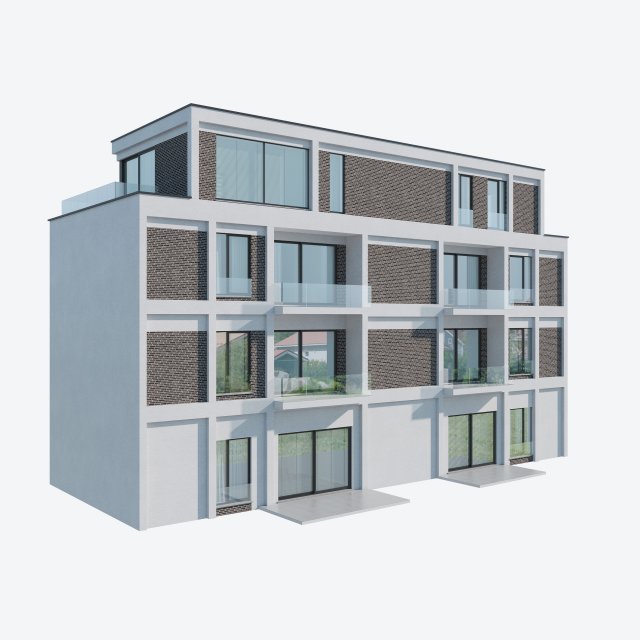 Modern Apartment Building 1 3D Model in Buildings 3DExport
