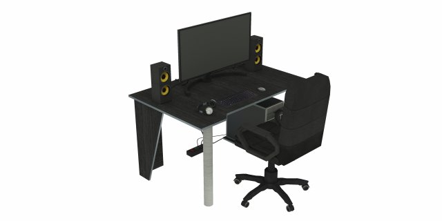 Desktop Computer Table and Chair Free 3D Model in Computer 3DExport