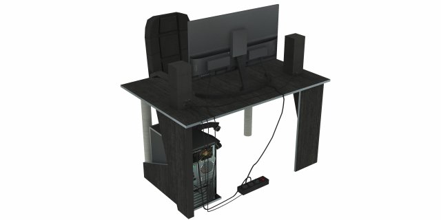Desktop Computer Table and Chair Free 3D Model in Computer 3DExport