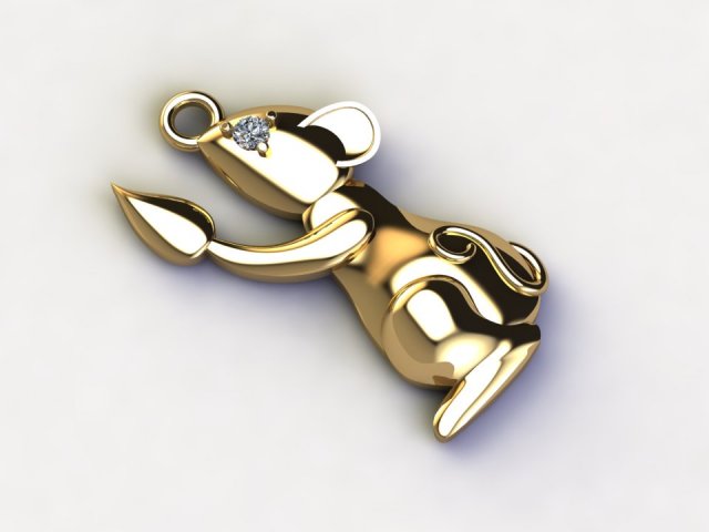 Mouse Pendant 3D Model in Jewellery 3DExport