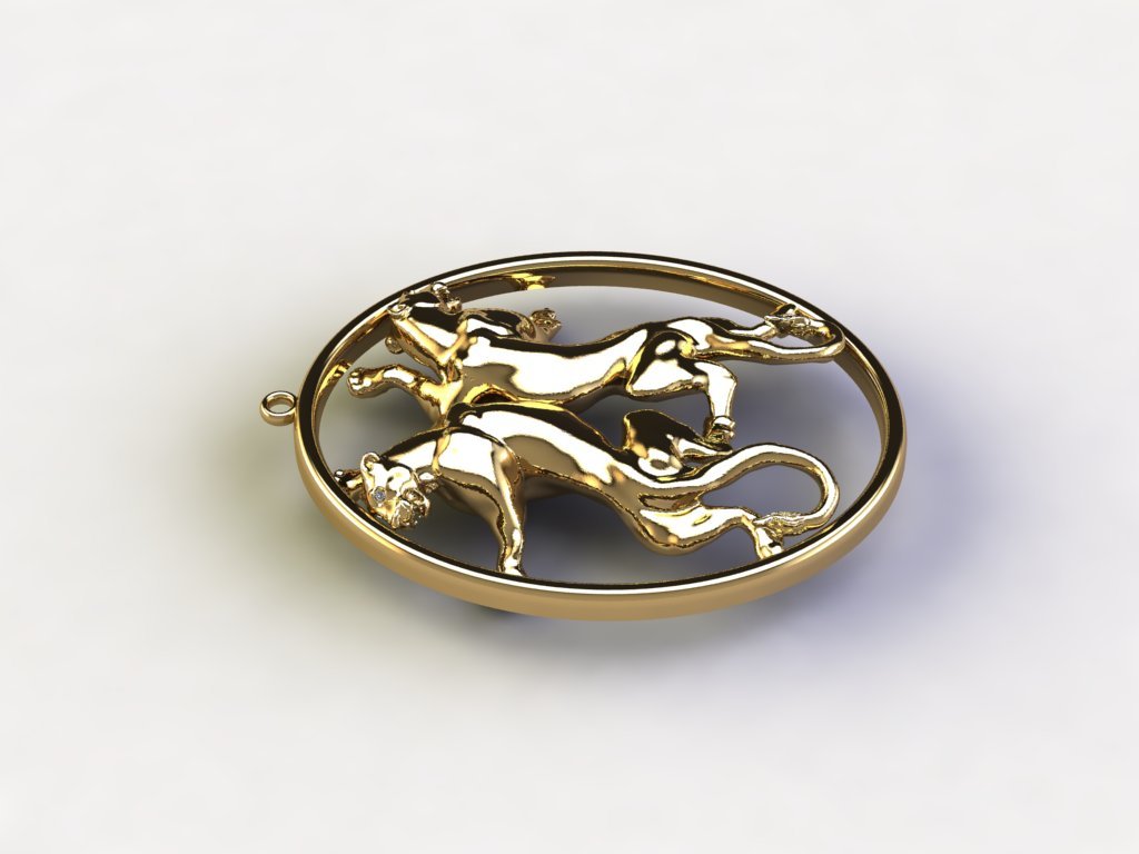 Puma Pendant light gold 3D Models in Jewellery 3DExport