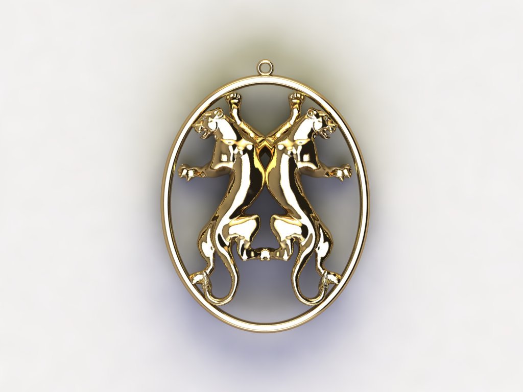 Puma Pendant light gold 3D Models in Jewellery 3DExport