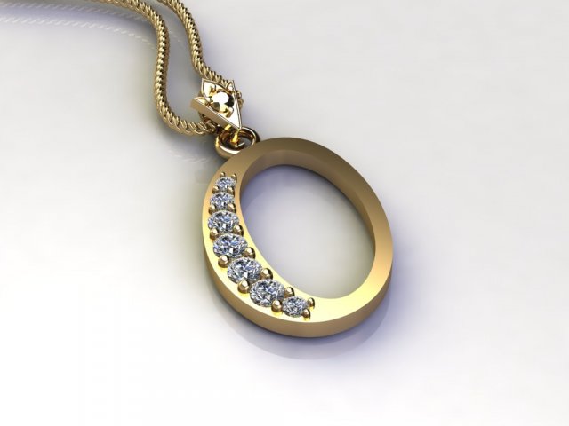 Alphabets letter O pendant 3D Model in Jewellery 3DExport