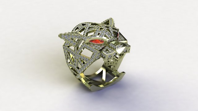 Tiger Ring Puma Panther 3D 모델 in 쥬얼리 3DExport