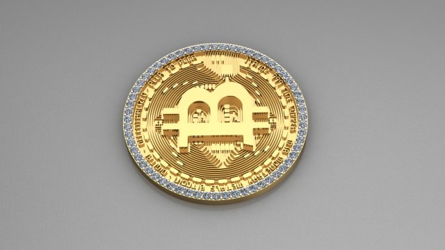 BitCoin Crypto Currency Cad File 3D Print Model in Rings 3DExport