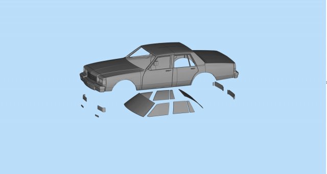 STL printable RC car Chevy Caprice Classic scale 3D print model 3D ...