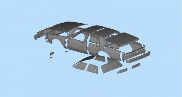 STL printable RC car Chevy Caprice Classic scale 3D print model 3D ...