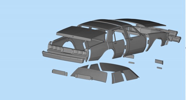 STL printable RC car Chevy Caprice Classic scale 3D print model 3D ...