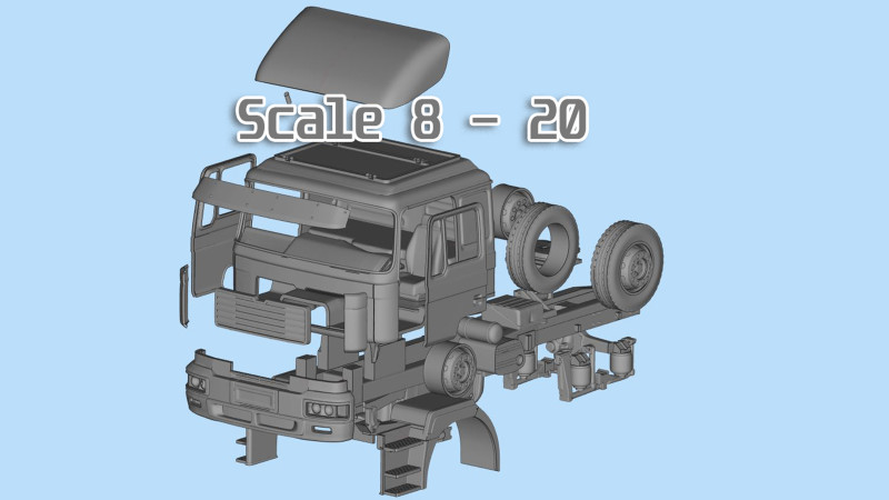 STL model car kits 3d printing F2000 truck trailer German Truck 3D ...