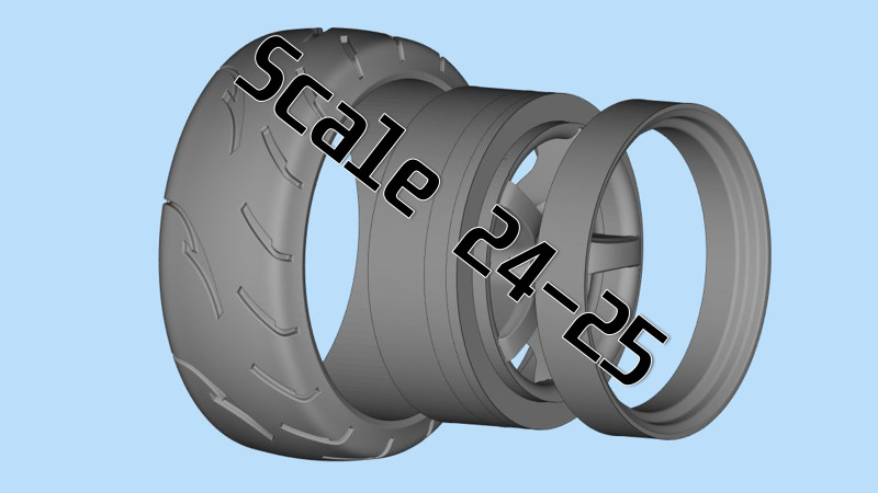 3d resin printer stl files Tire Rims Wheel set for miniatures car 3D ...