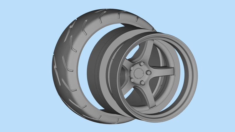 3d resin printer stl files Tire Rims Wheel set for miniatures car 3D ...