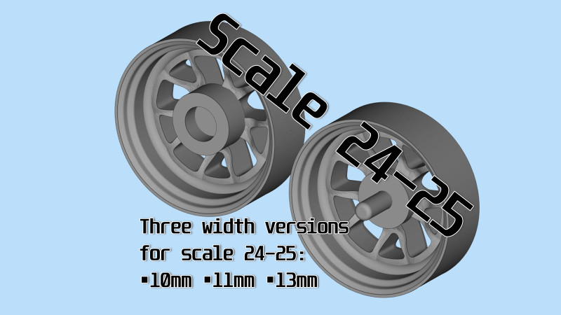 Scale vehicle stl files wheels Tire Rims set for car printables 3D ...