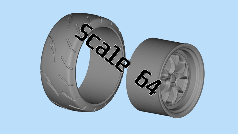 Scale vehicle stl files wheels Tire Rims set for car printables 3D ...