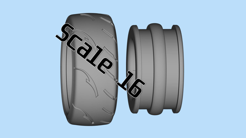 Scale vehicle stl files wheels Tire Rims set for car printables 3D ...