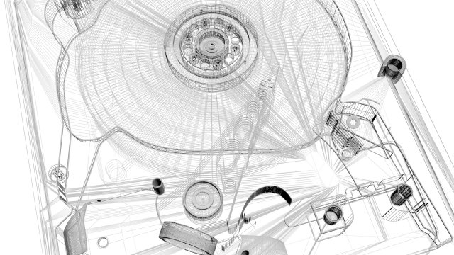 Opened Hard Disk Drive 3D Model in Computer 3DExport