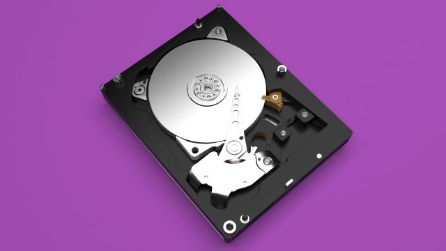 Opened Hard Disk Drive 3D Model in Computer 3DExport