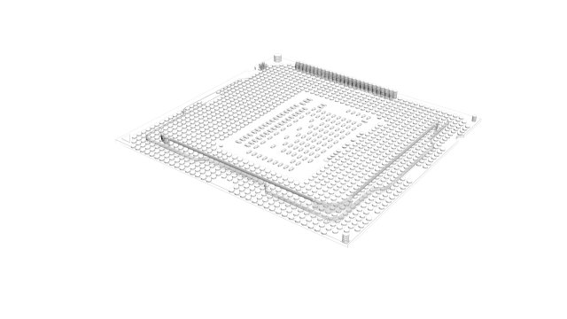 Processor 3D Model in Computer 3DExport