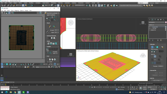 Processor 3D Model in Computer 3DExport