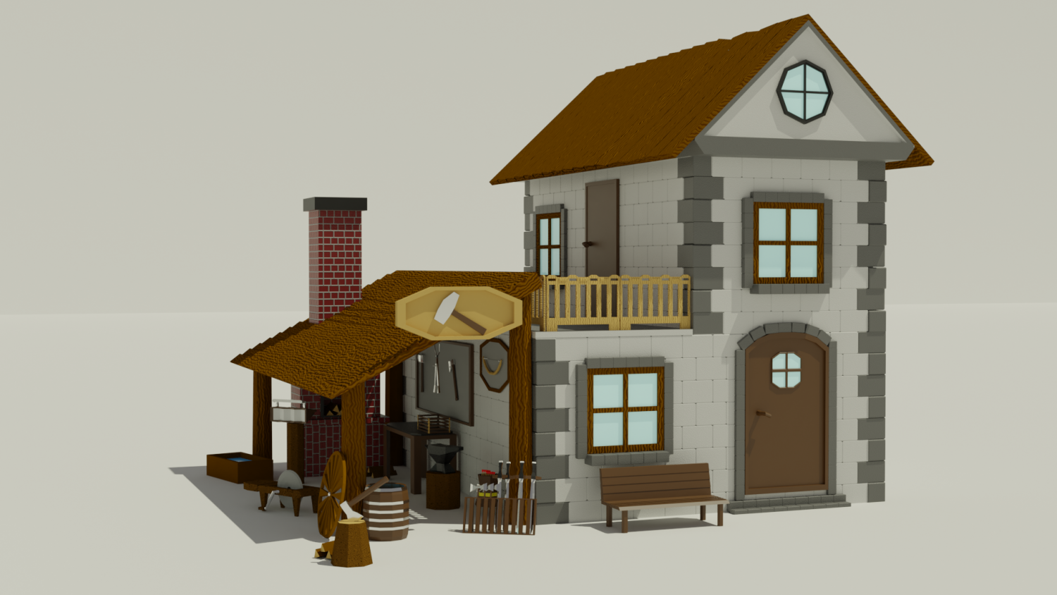 Low poly forge pbr game ready Free low-poly 3D Models in Buildings 3DExport