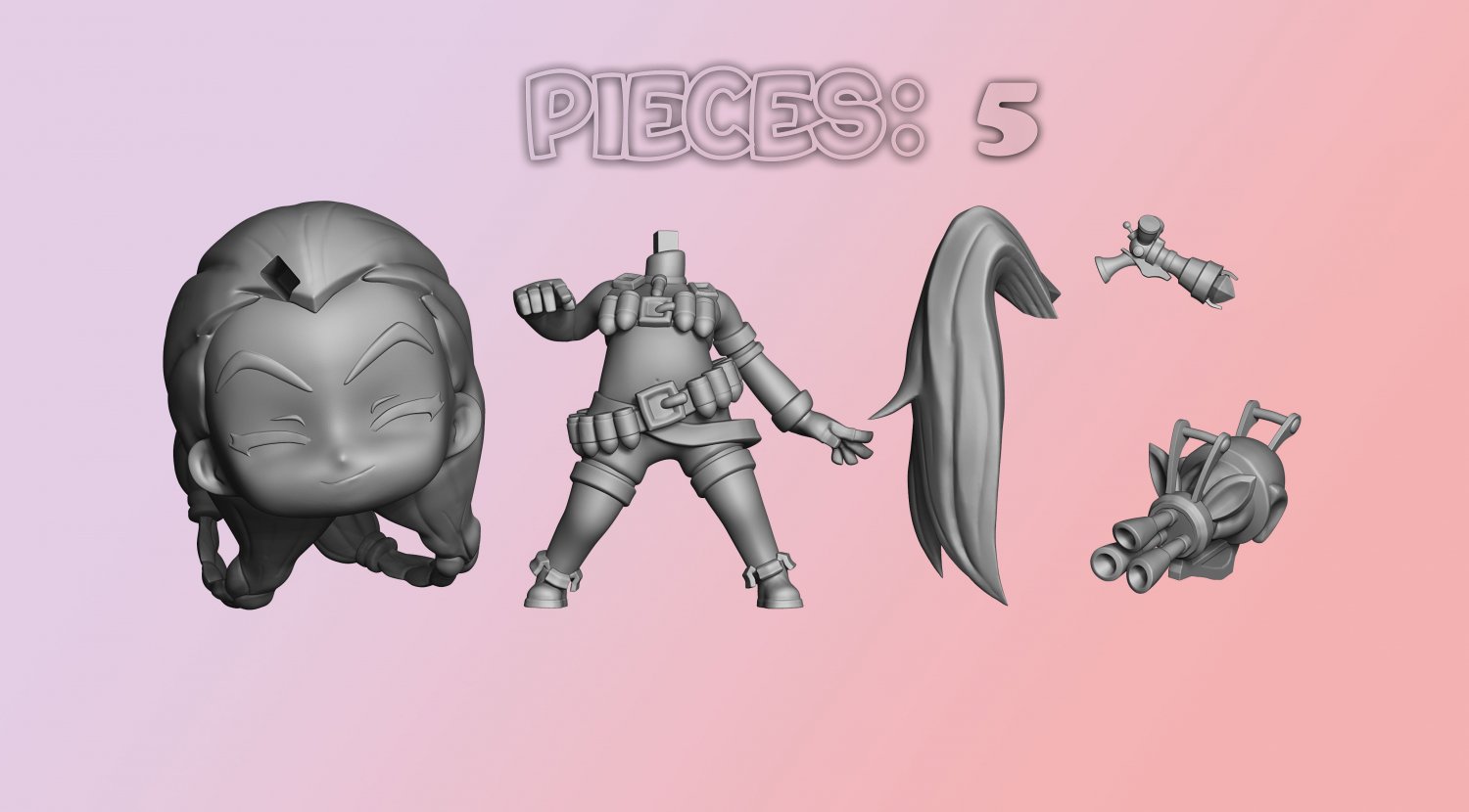 Jinx Chibi 3D Print Model in Other 3DExport