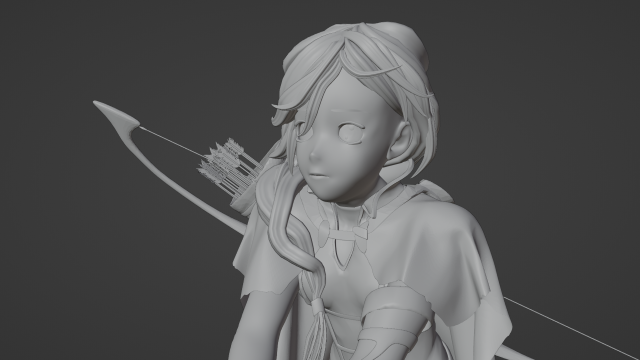 Anime character archer STL 3D Model in Cartoon 3DExport