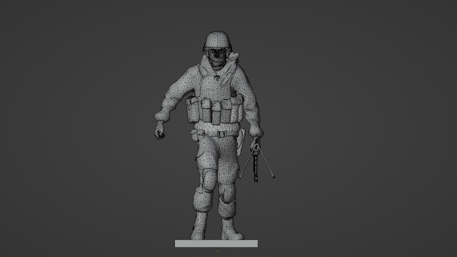 Figures of a walking soldier with RPK and PKM 3D Model in Man 3DExport