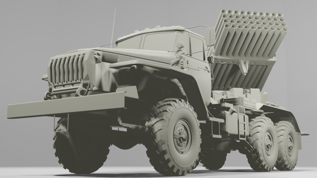 Multiple launch rocket system Grad STL 3D Model in Artillery 3DExport