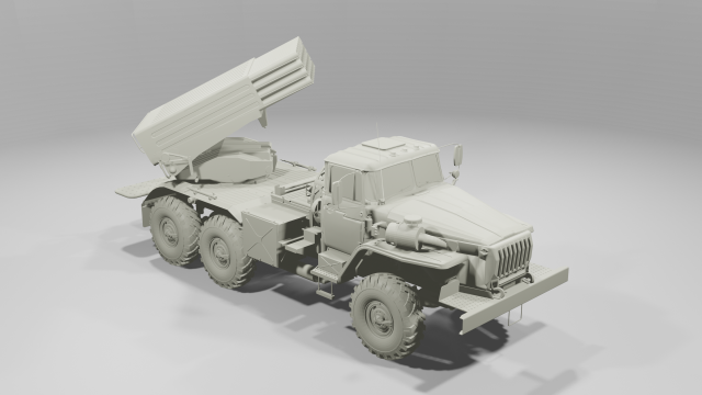 Multiple launch rocket system Grad STL 3D Model in Artillery 3DExport